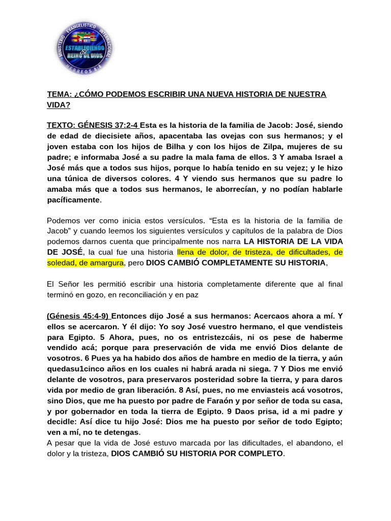 ¿Como Podemos Escribir Una Nueva Historia de Nuestra Vida - 2 | PDF ...
