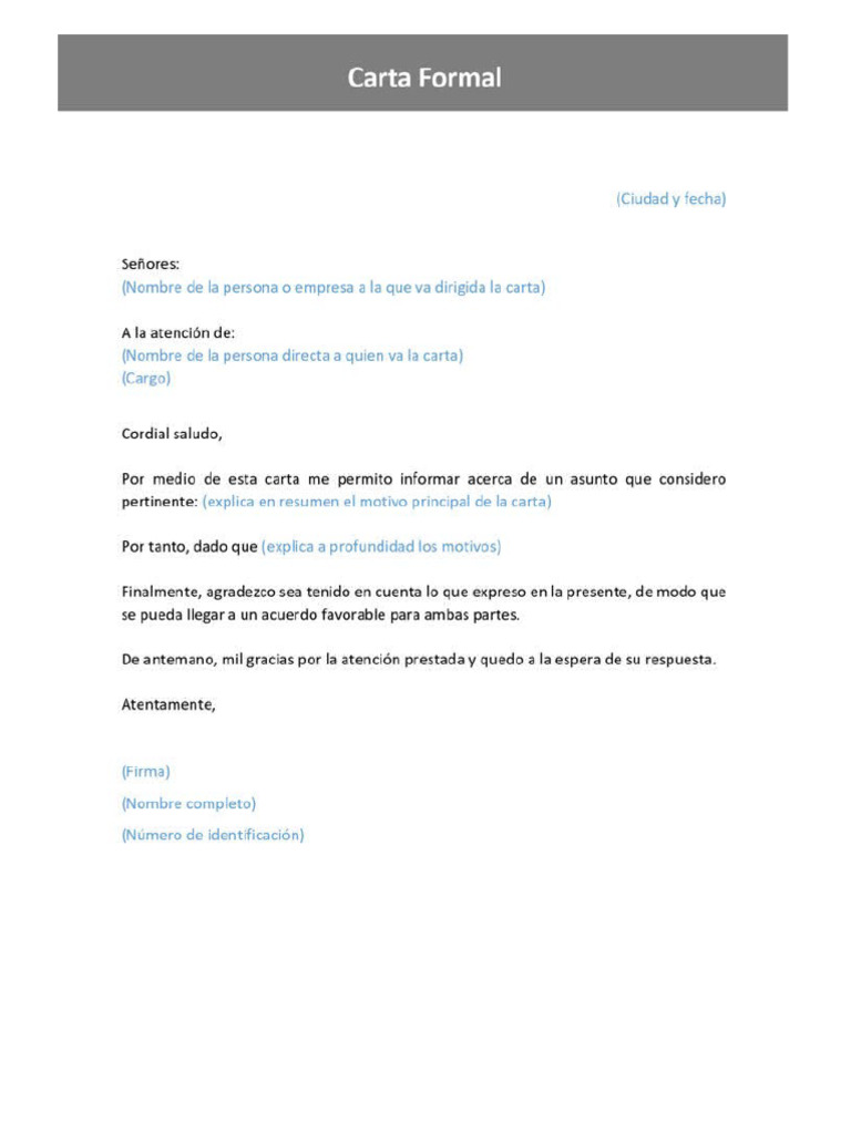 Plantilla Carta Formal | PDF