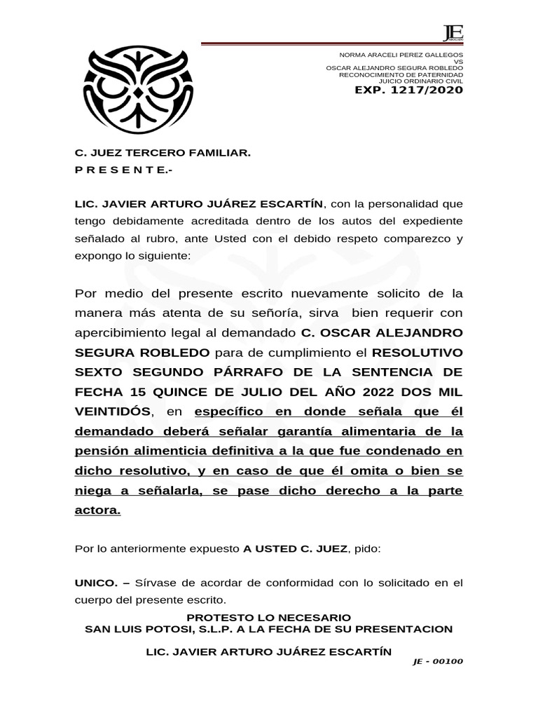 Norma Araceli Perez Gallegos - Nuevamente Se Le Requiera Al Demandado ...