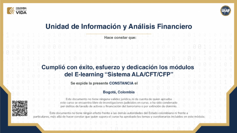 Constancia Curso E-Learning | PDF