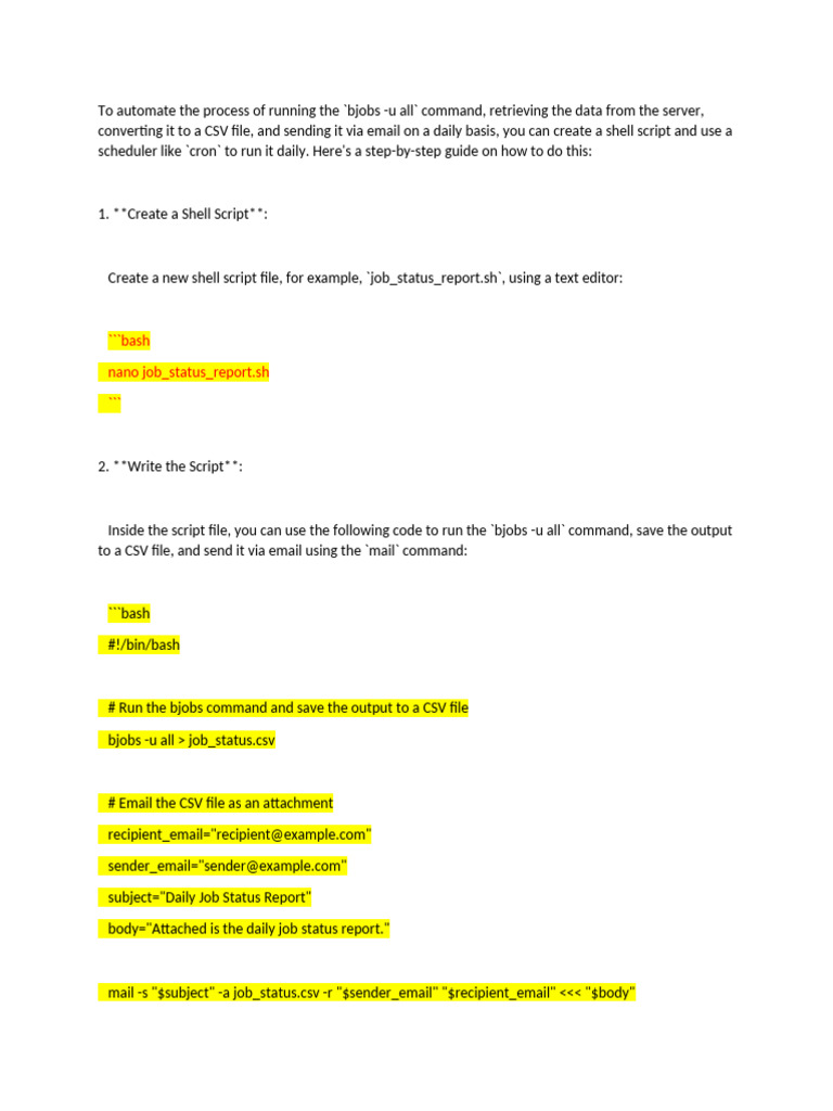 To automate the process of running the | PDF | Scripting Language ...