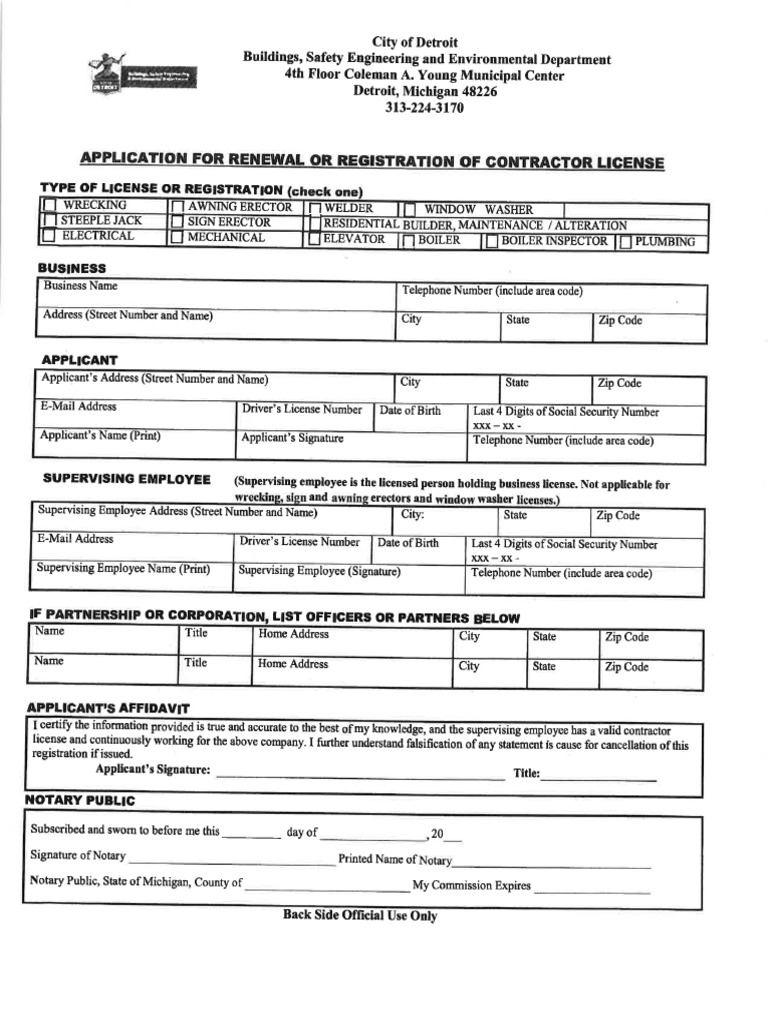 Detroit Builder Registration | PDF