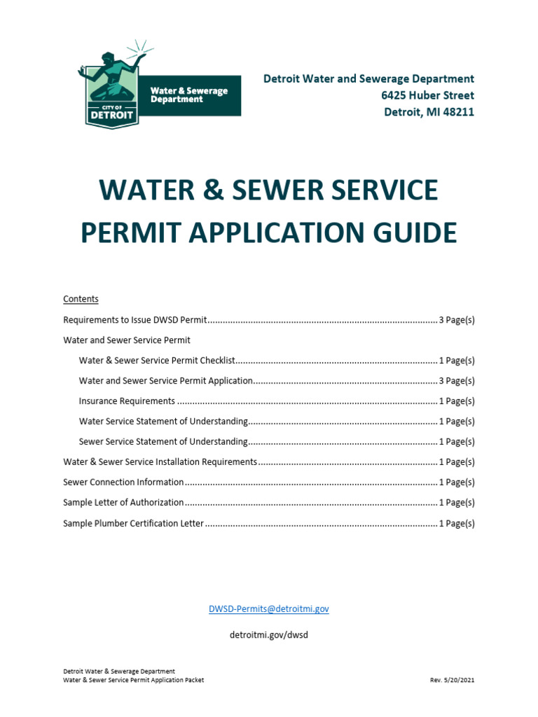 Detroit Water Permit | PDF | Sanitary Sewer | Sewerage