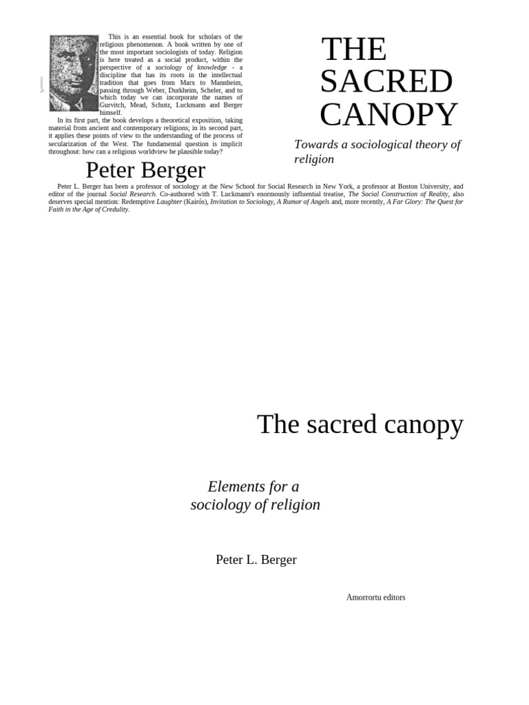 Berger, Religion and The Construction of The World, The Sacred Canopy ...