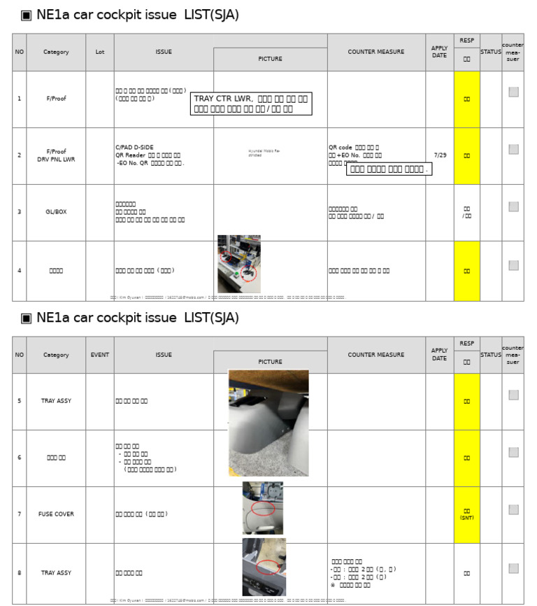 NE1a Cockpit Subpart Process Audit - Seoyon, SJA | PDF