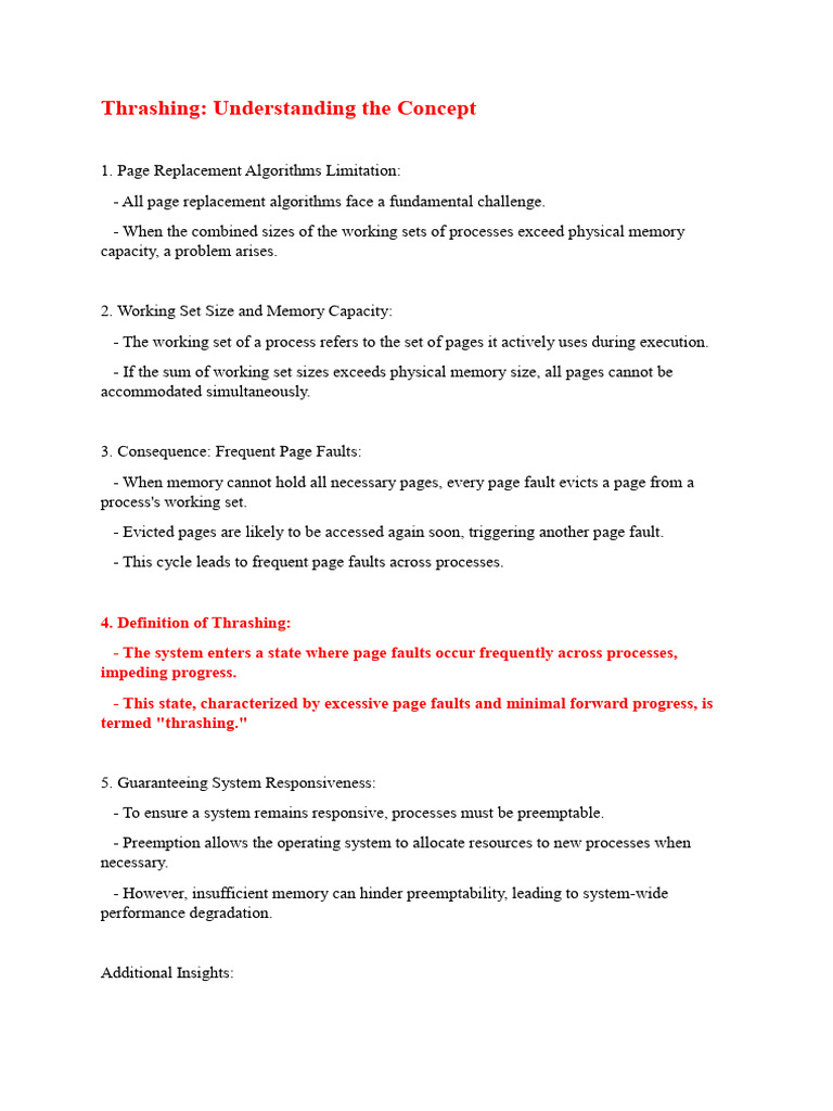 Notes Thrashing Design Issues For Paging Systems Pdf Computer Science Computer Architecture