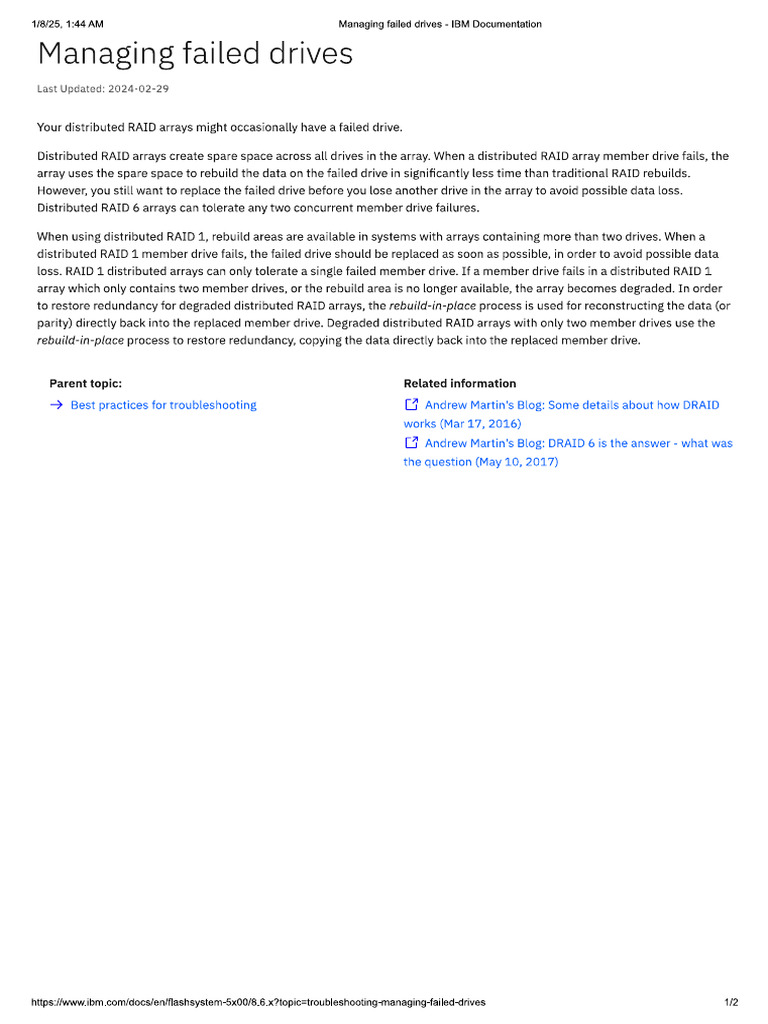 52 IBM FS5300 Manejando Drives Con Falla | PDF