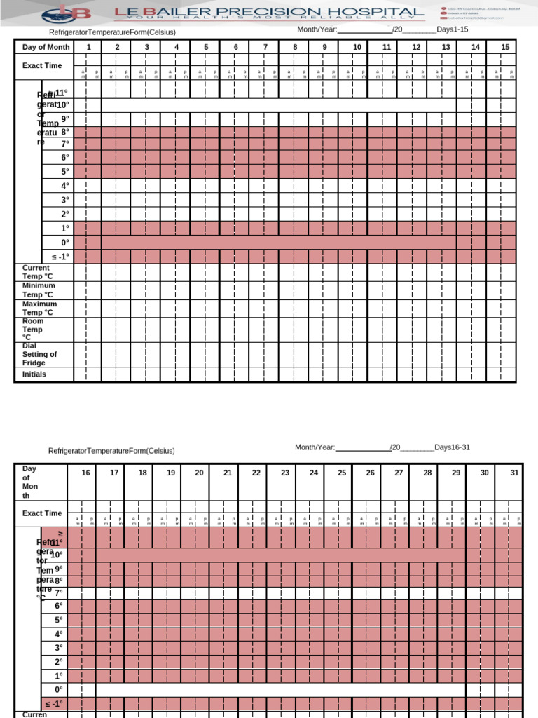 Refrigerator-temperature-form | PDF
