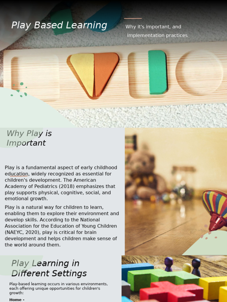 Play Based Learning Presentation | PDF | Psychological Concepts | Cognitive Science