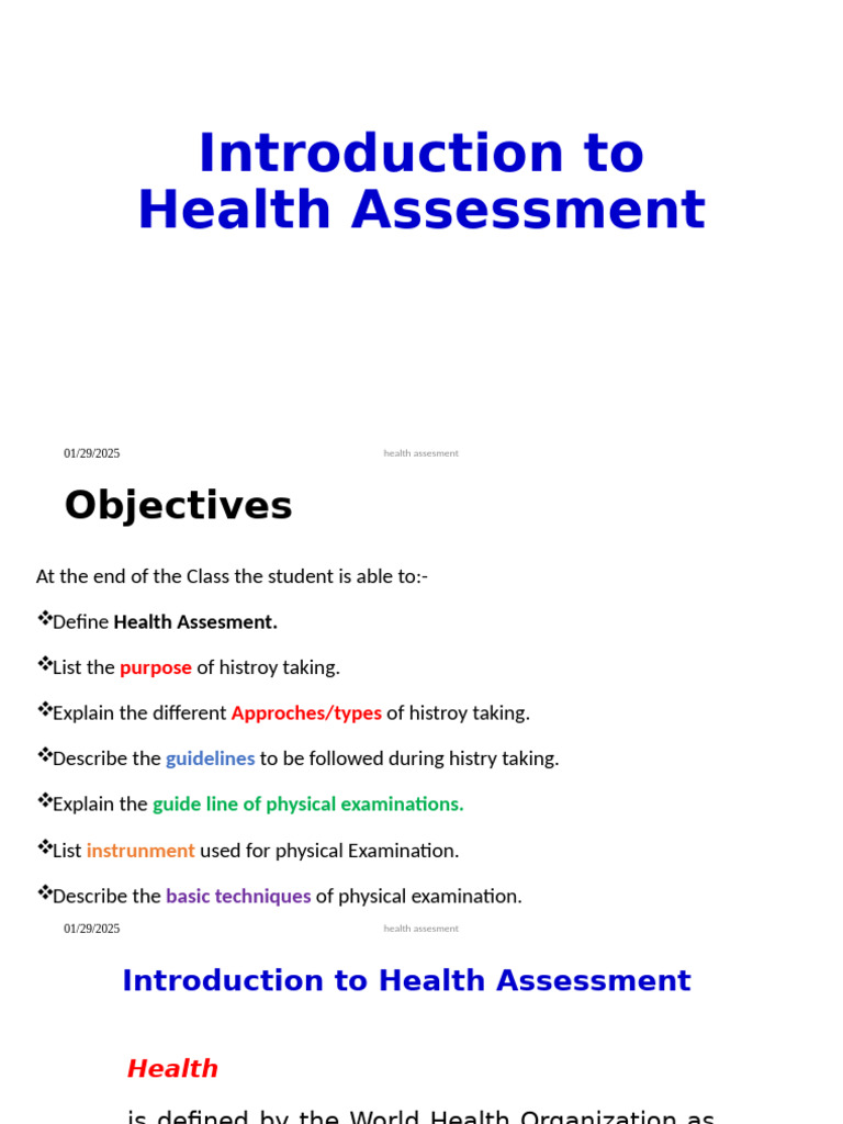 Introduction to Health Assessment | PDF | Psychological Evaluation ...