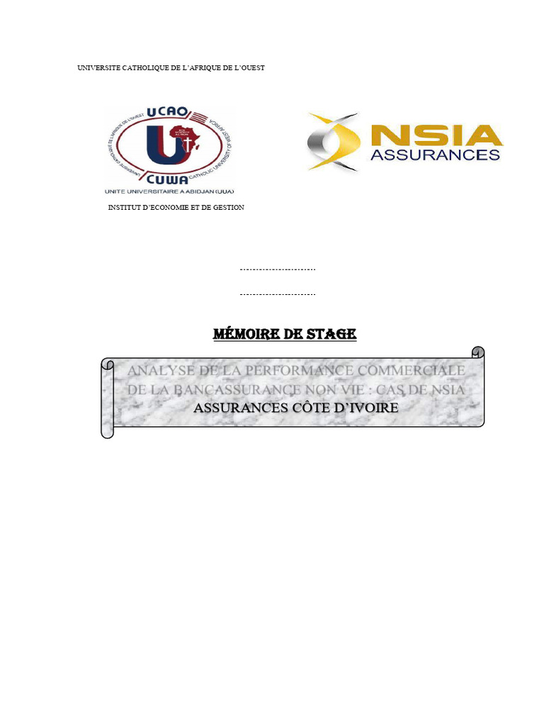 MÃ© Moire de Fin D'ã© Tude M2-UCAO-IEG-Abrogoua Gaumon Jean Cedric ...