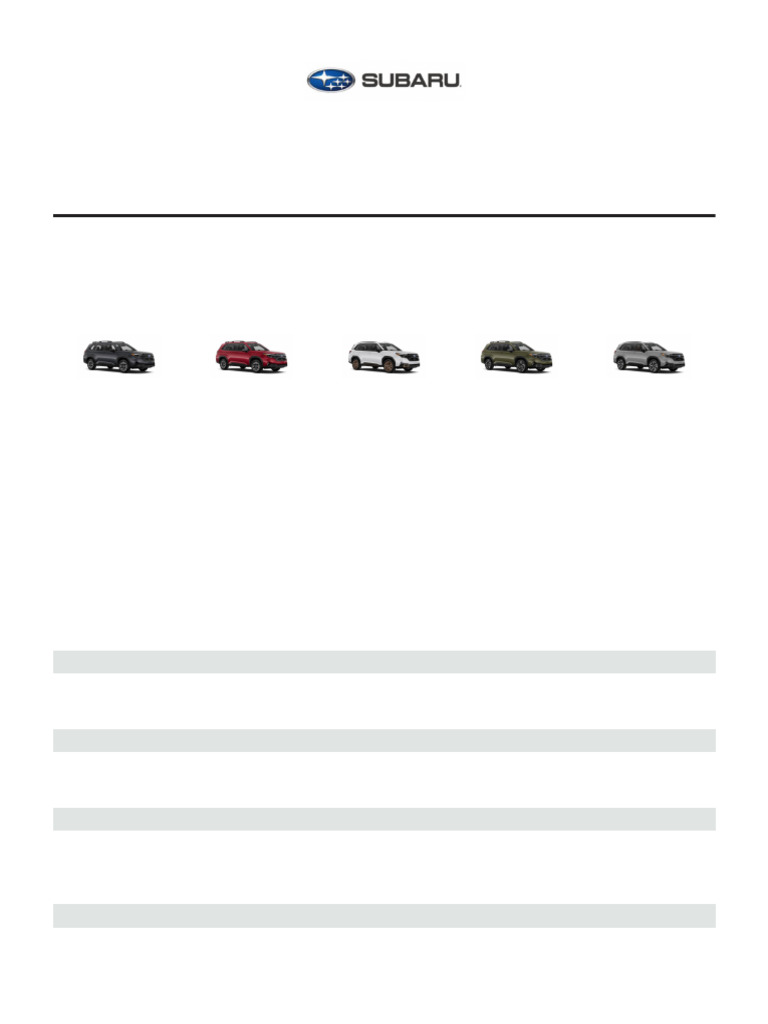 Subaru PDF TrimComparison | PDF | Airbag | Transportation Engineering