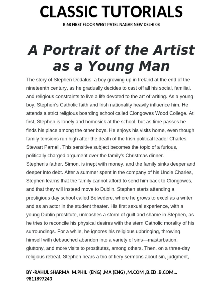 Stephen Dedalus: Journey to Artistry | PDF | A Portrait Of The Artist ...