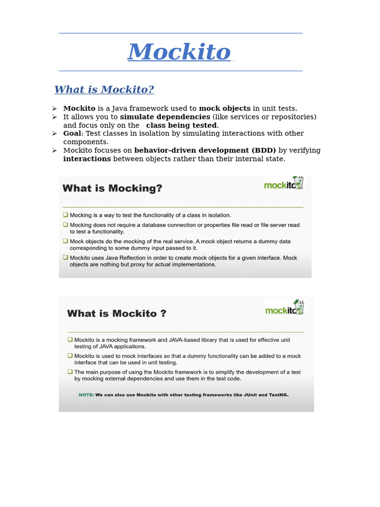 Mockito | PDF | Software Engineering | Computer Programming