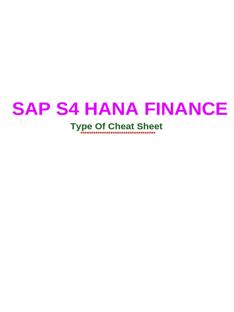 Sap S4 Hana Finance 1736817267 | PDF