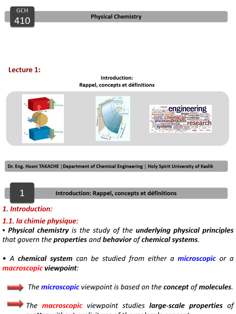 GCH410 Chapter 1 | PDF | Mole (Unit) | Physical Chemistry