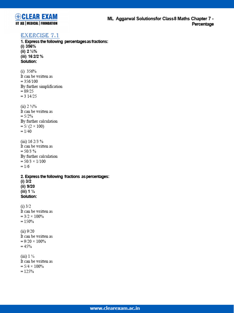 Chapter 7;Percentage (1) | PDF | Odds | Percentage