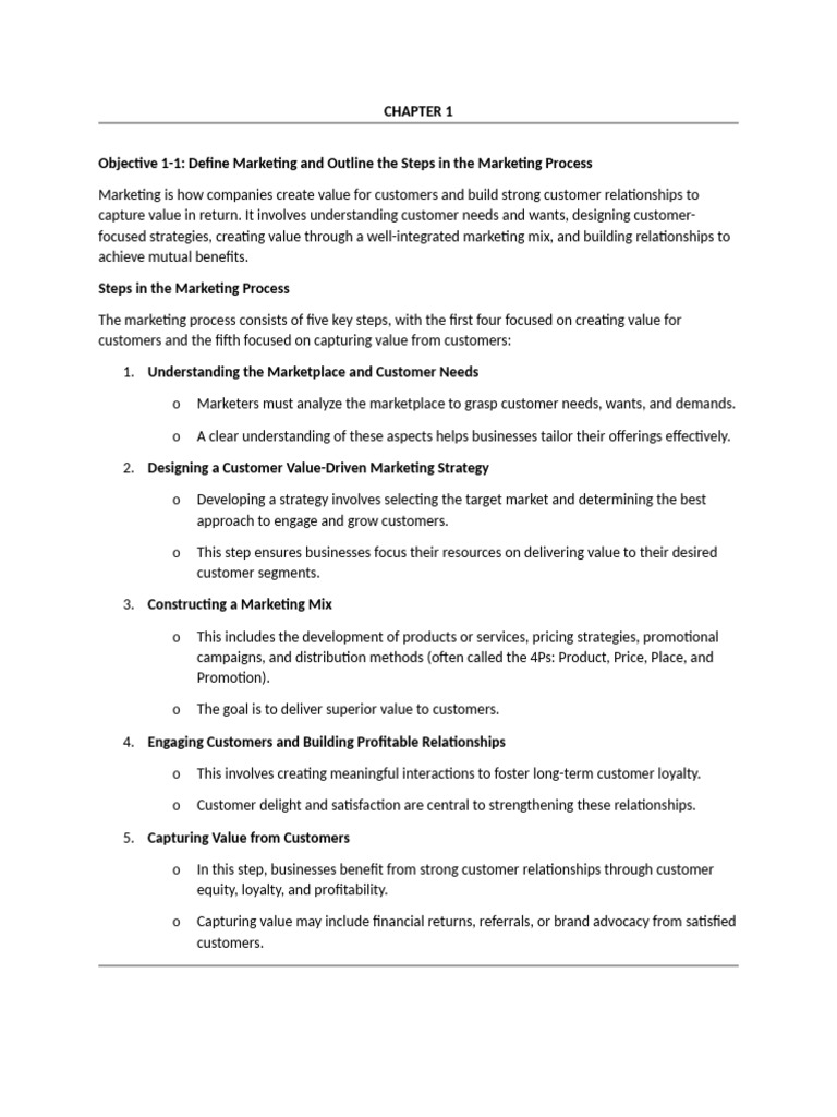MKT CHAP 1 | PDF | Marketing | Marketing Strategy