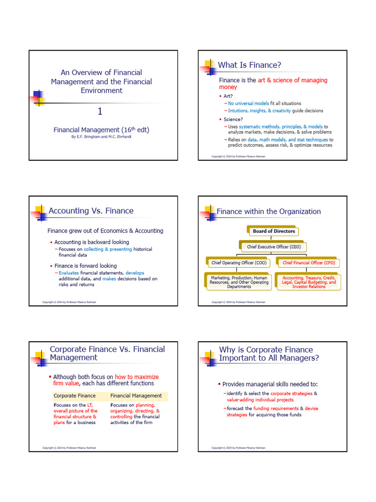 Chap 1 An Overview of Financial Management and The Financial ...