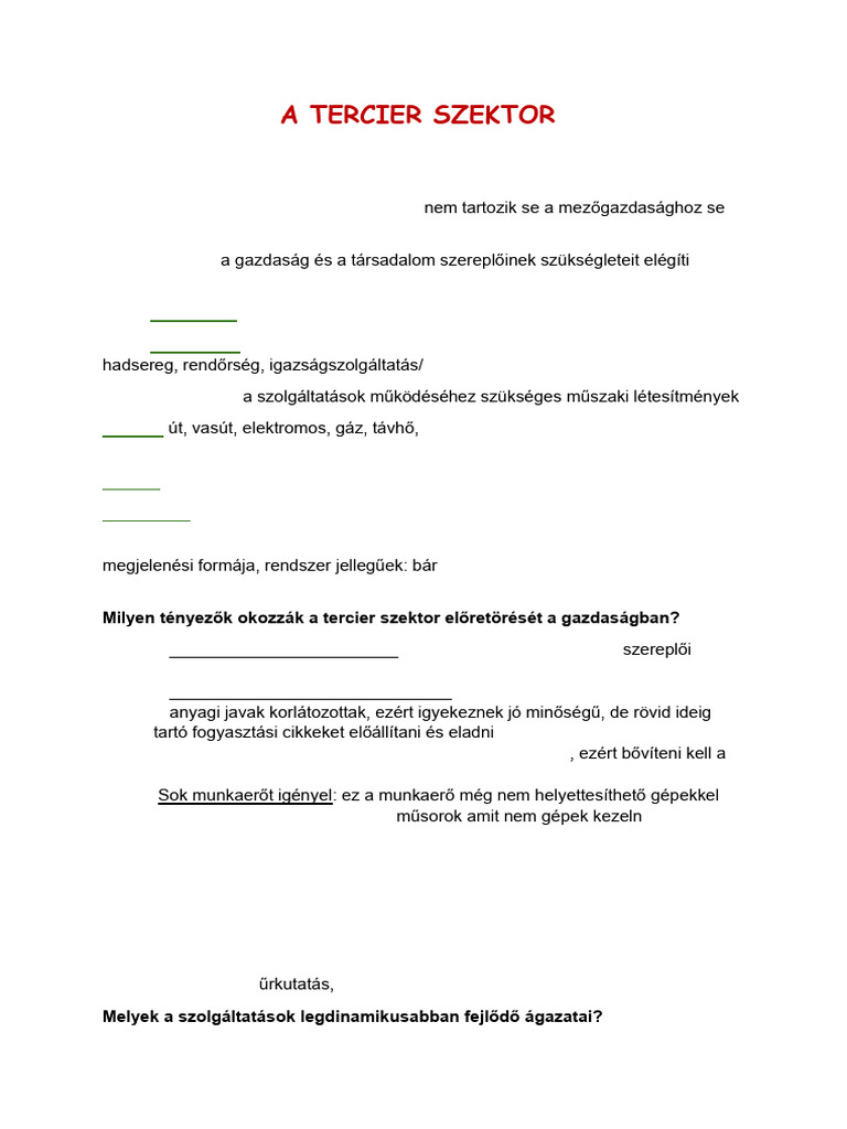 A Tercier Szektor | PDF