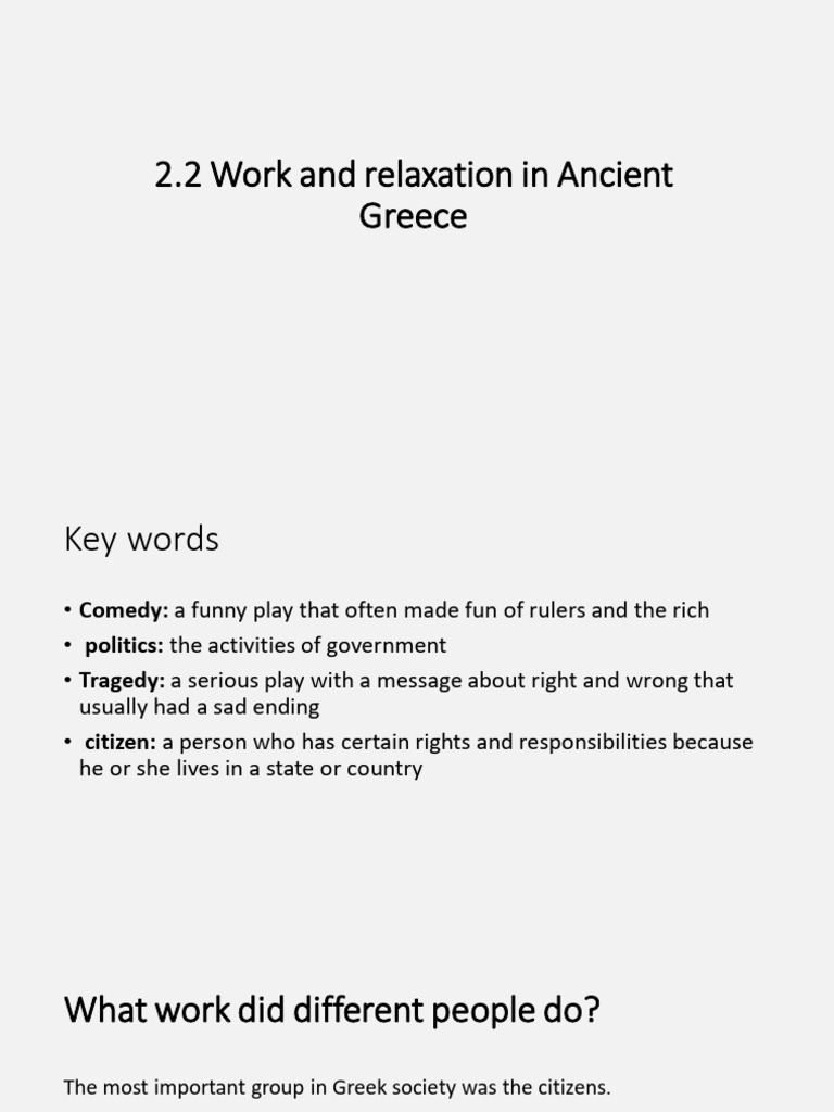 2.2 Work and Relaxation in Ancient Greece | PDF | Ancient Greece