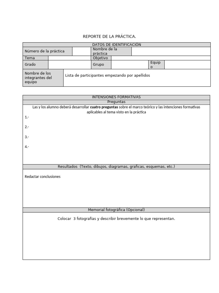 FORMATO DE REPORTE DE PRACTICAS v2 | PDF