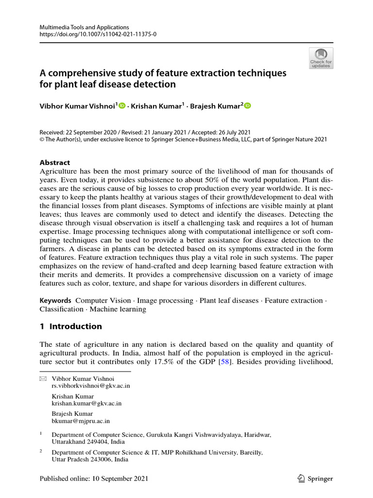 AComprehensive Study of Feature Ex | PDF | Image Segmentation | Cluster ...