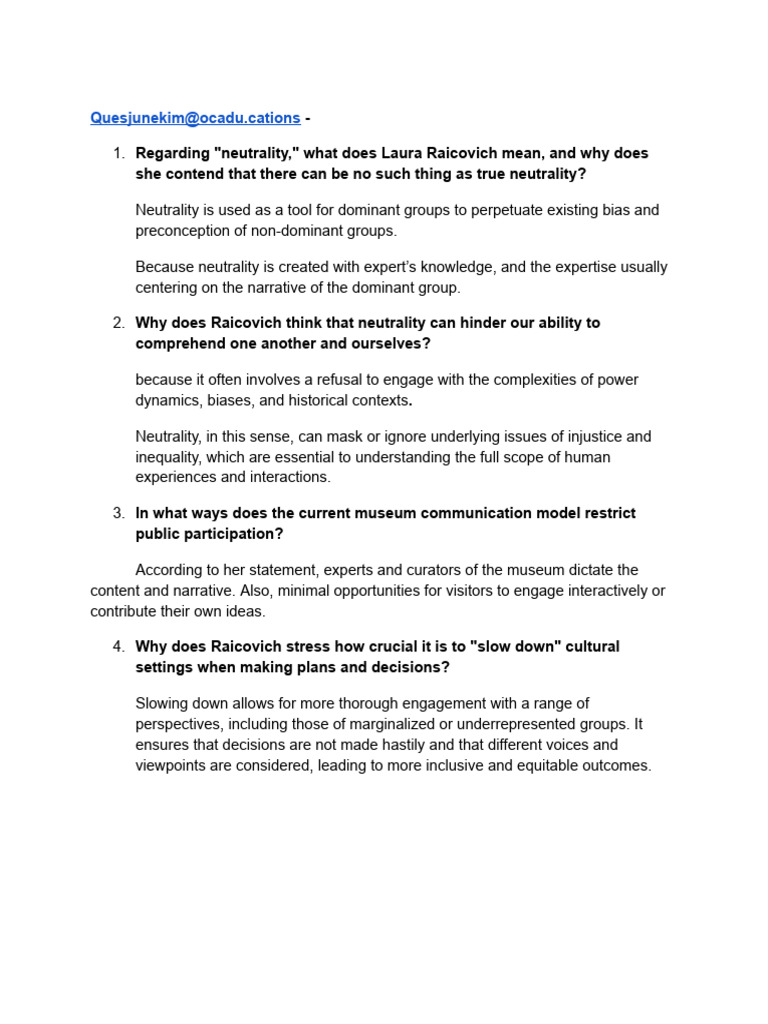 Presntation Questions | PDF | Narrative | Social Psychology