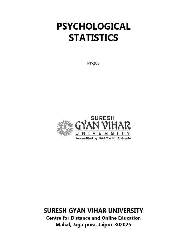Py-205 Psychological Statistics [Pgs 1-100] Dec.22 | PDF | Categorical ...