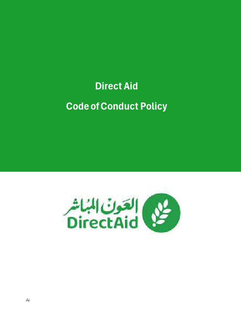 Direct Aid Code of Conduct Policy | PDF | Employment | Conflict Of Interest