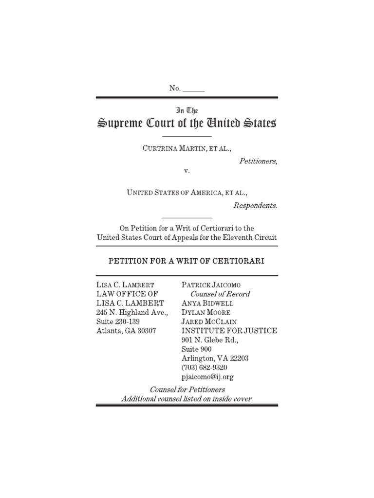 FTCA Wrong House Raid Cert Petition | PDF | Federal Tort Claims Act ...