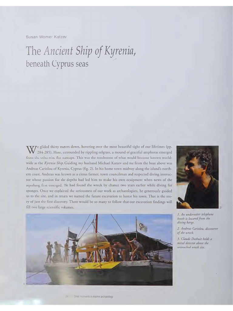 WOMER KATZEV, S., The Ancient Ship Os Kyrenia, Beneath Cyprus Seas | PDF