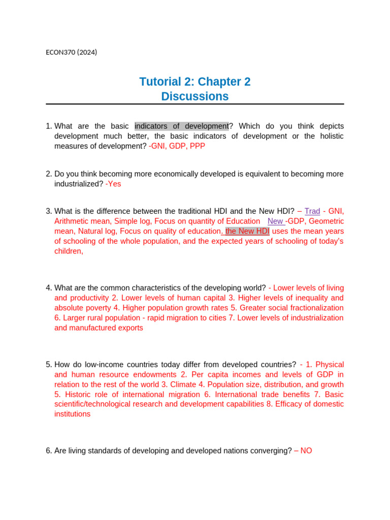 ECON370 Tutorial 2 With Answers | PDF