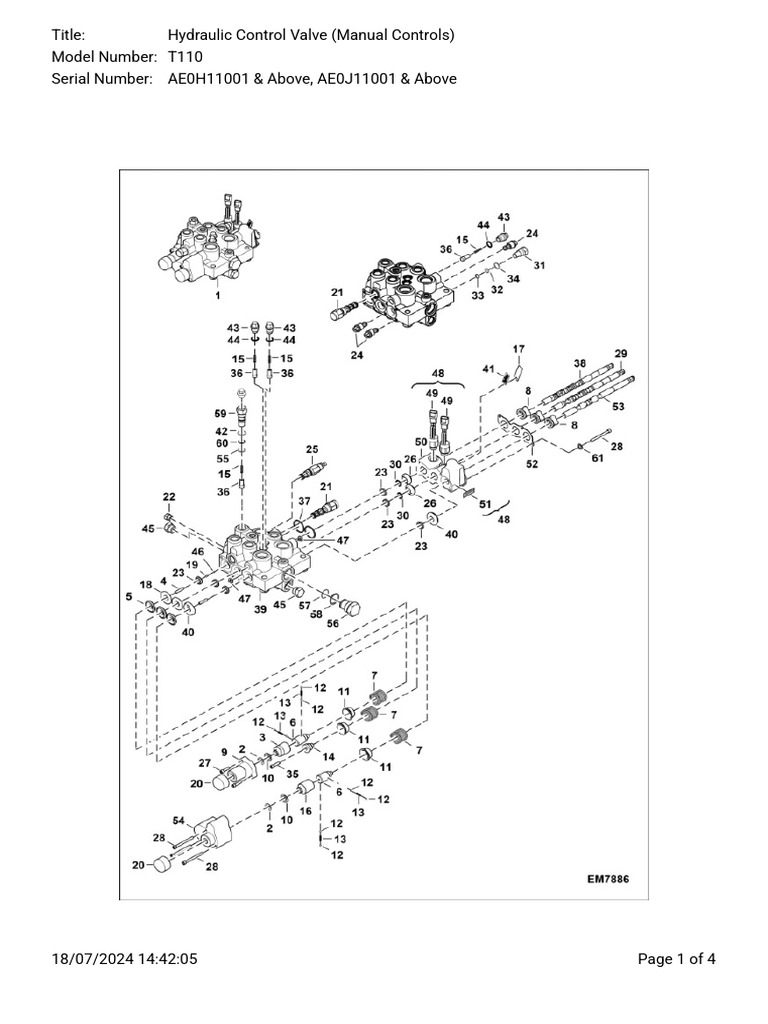 Hydraulic Control Valve (Manual Controls) - T110 | PDF | Valve ...
