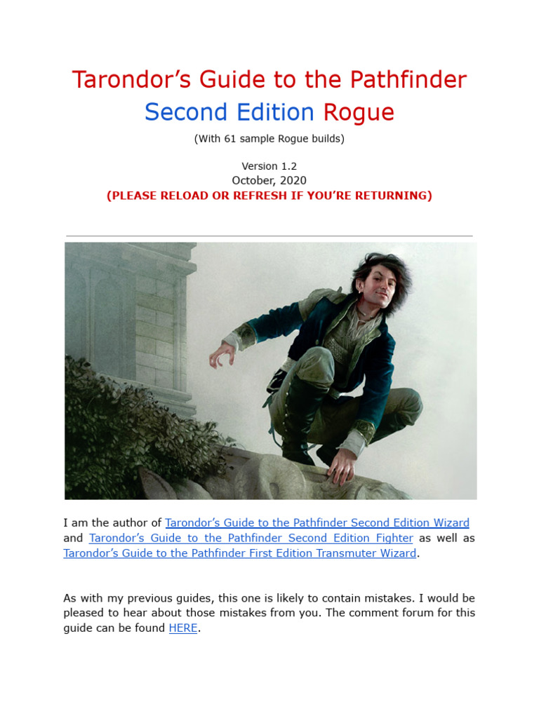 Tarondor's Guide To The Pathfinder 2e Rogue | PDF | Dwarf (Dungeons ...
