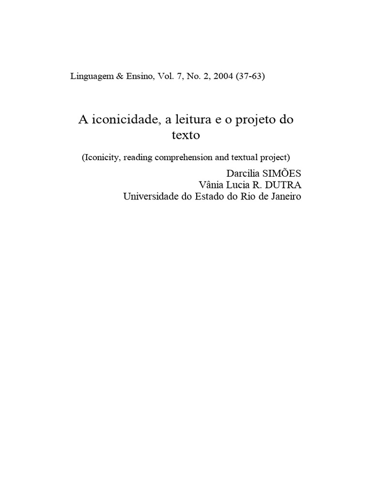 A iconicidade, a leitura e o projeto de texto | PDF | Imagem ...
