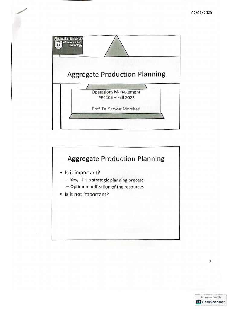 Aggregate Planning | PDF