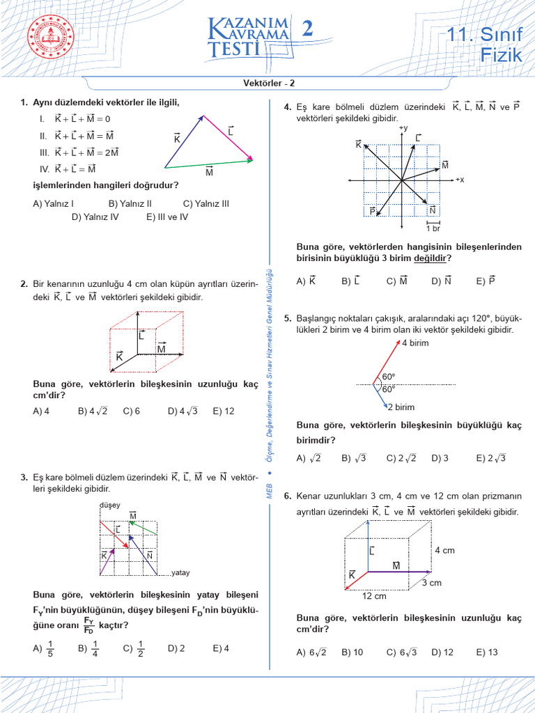 Sınıf Fizik Fizik: I. II. Iii. IV | PDF