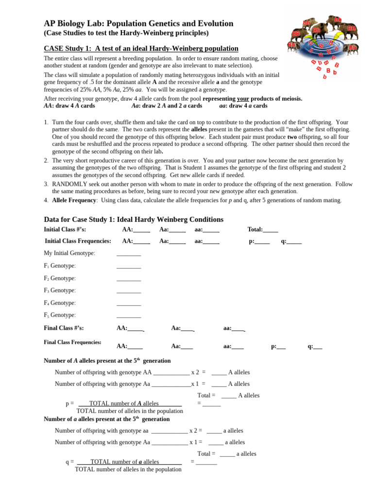AP Biology Lab: Hardy-Weinberg Simulations | PDF | Dominance (Genetics ...