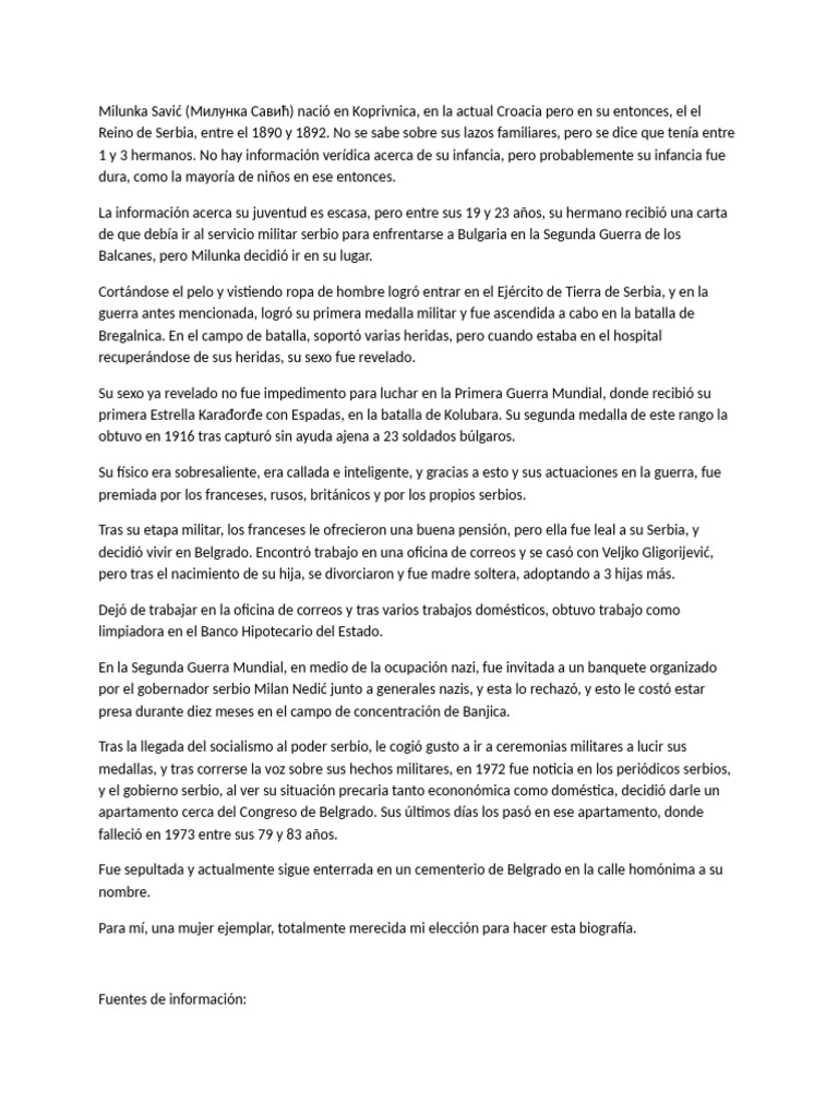 Milunka Savic | PDF | Operaciones militares | Militar