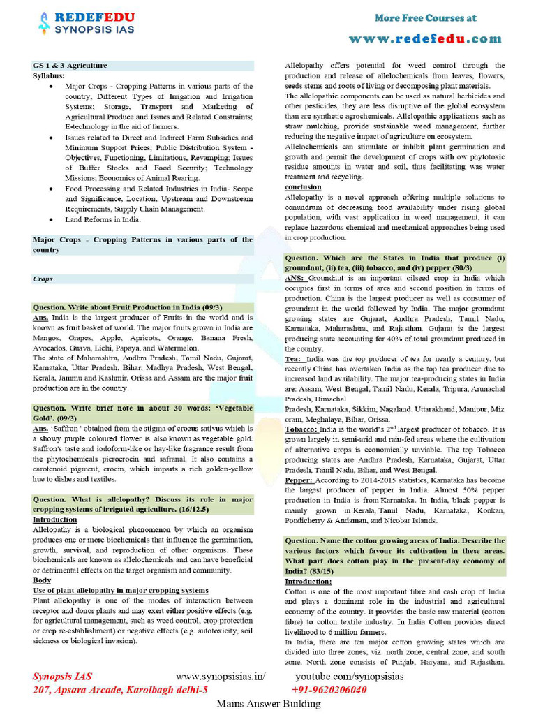 MAB Agriculture | PDF