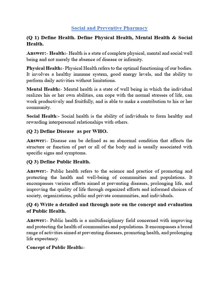 Social and Preventive Pharmacy-1 | PDF | Diabetes | Malaria