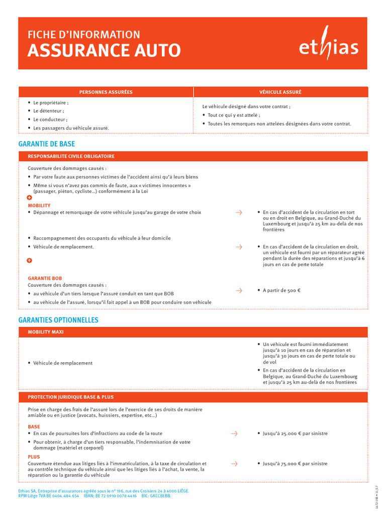 Assurance Auto Ethias : Garanties et Infos | PDF | Assurance | Véhicules