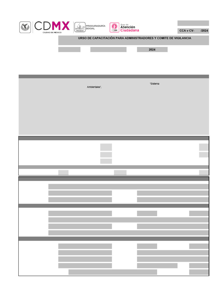 FORMATO PROSOC CCA V CV 2024 | PDF | Condominio