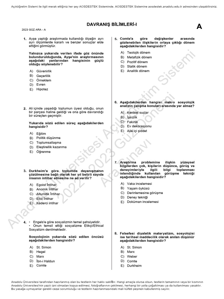 Davranış Soru | PDF