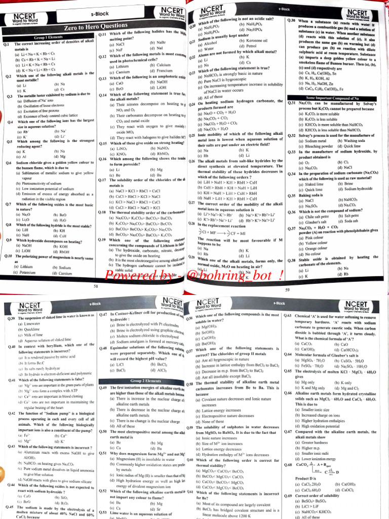 S BLOCK | PDF | Sodium | Salt (Chemistry)
