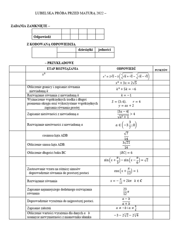Propozycja Oceniania (PR) LSCDN Marzec 2022 | PDF