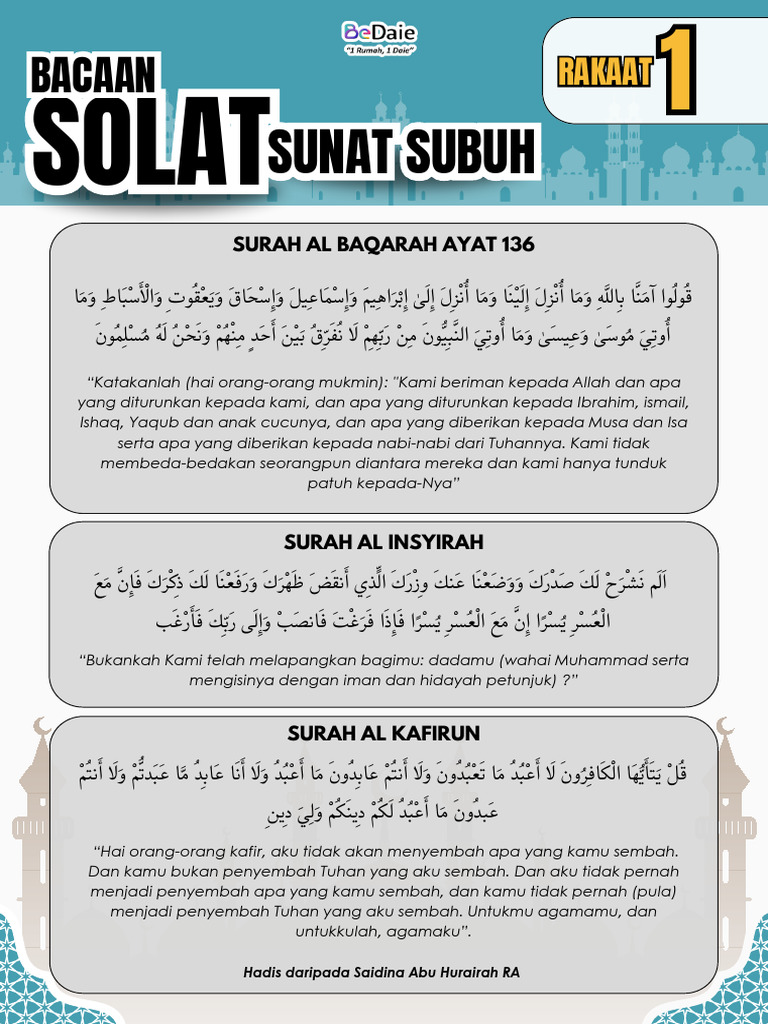 Bacaan Solat Sunat Subuh-3 | PDF