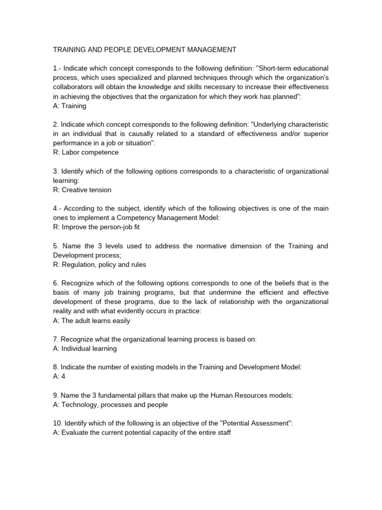 Training and Development Management Guide | PDF | System | Human Resources