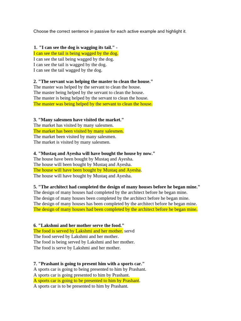 Passive voice multiple choice | PDF | Agriculture